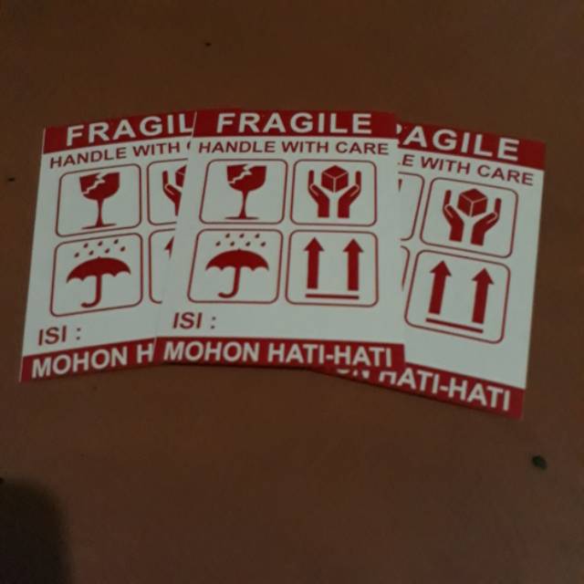 Jual Stiker fragile/stiker/stiker fragile murah/stiker pengiriman ...