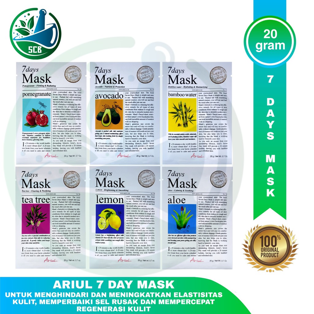 Jual ARIUL 7 DAYS MASK - ARIUL 7 Days Plus Mask - Isi 20g | Shopee ...
