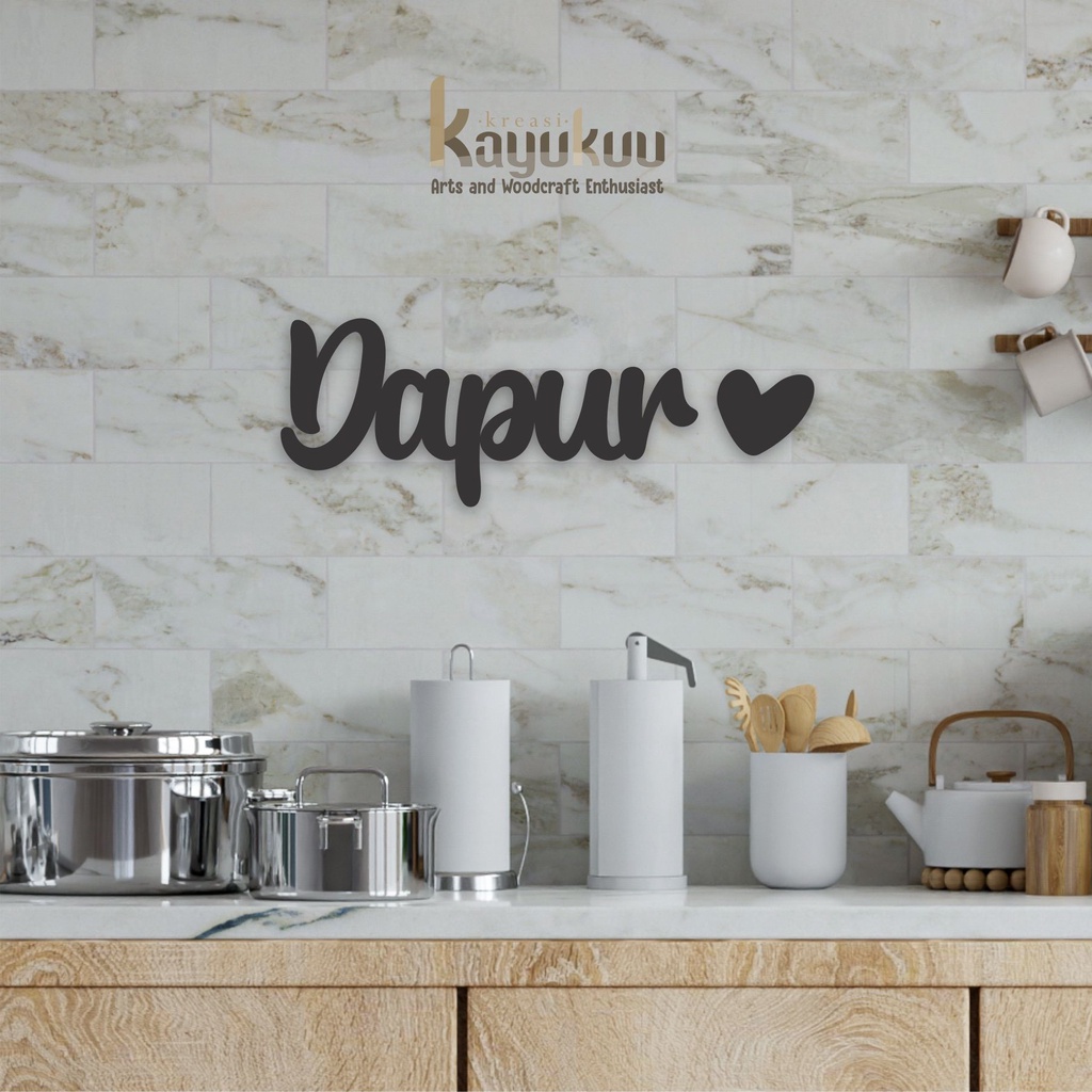 Jual Kreasikayukuu Hiasan Dinding Tulisan "Dapur" Cutting Plywood 5mm ...