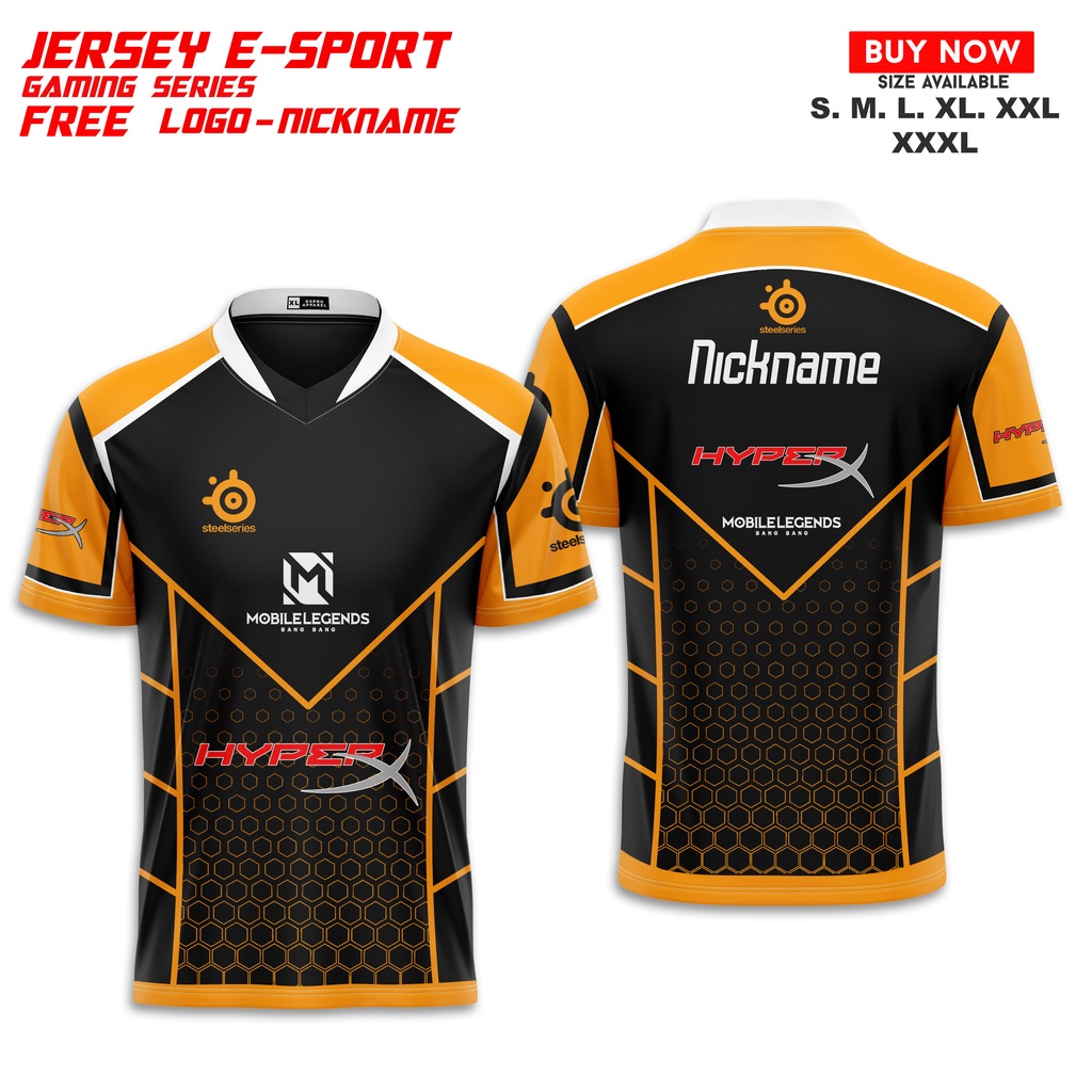 Jual JERSEY GAME MOBILE LEGENDS STEEL GAMING LOGO & NICKNAME | Shopee ...