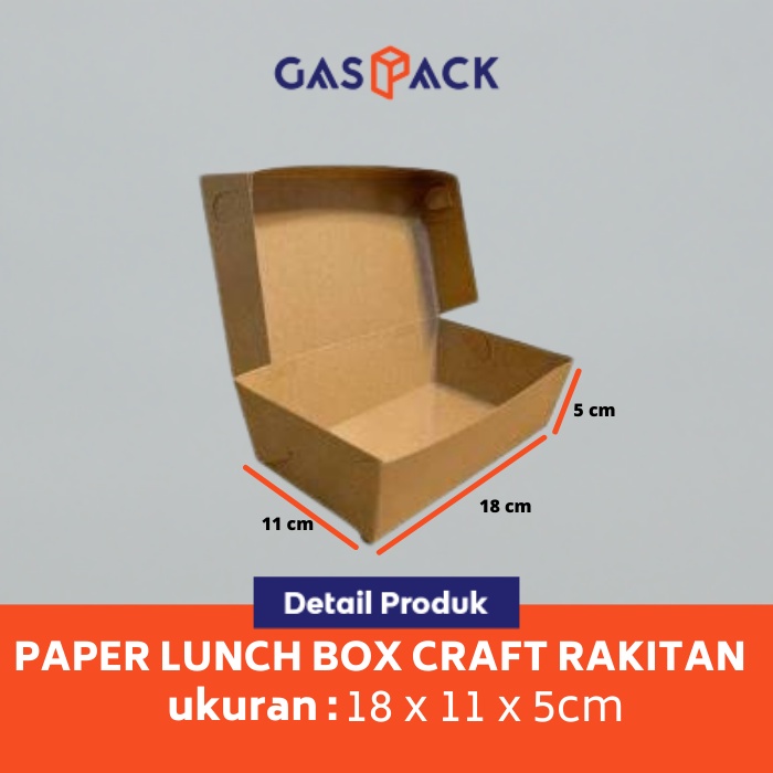 Jual Kotak Makan Kertas Rakitan - Paper Lunch Box (Large) - 18 x 11 x ...