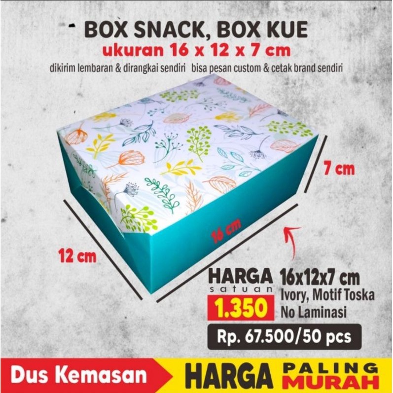 Jual Box Snack Tosca | Box Kue 16 x 12 x 7 cm Foodgrade | Shopee Indonesia