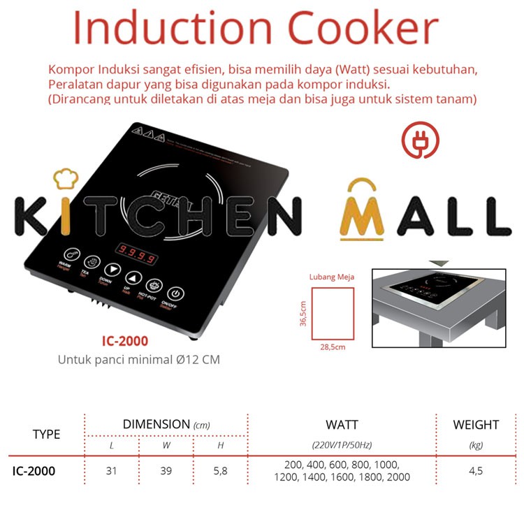Jual GETRA IC-2000 Induction Cooker - Kompor Listrik - kompor induksi ...