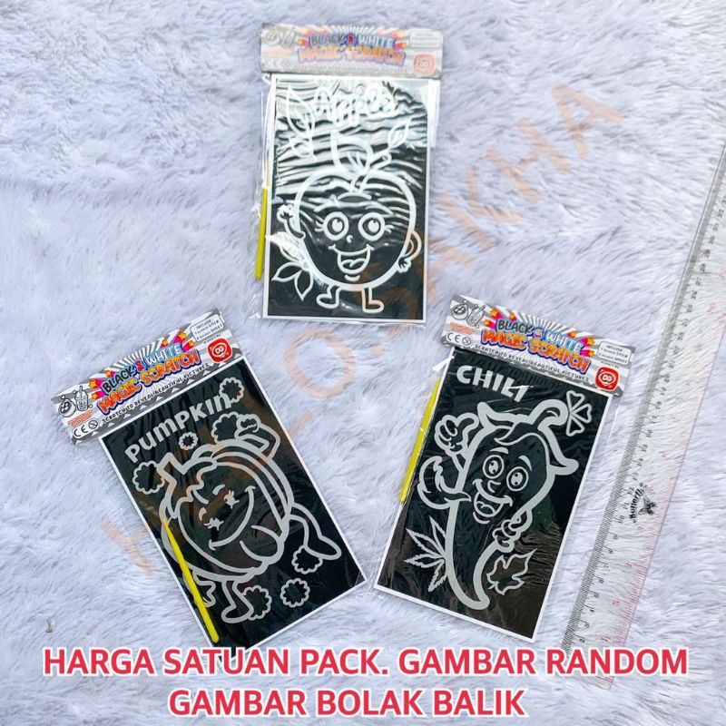 Jual MAINAN BLACK & WHITE MAGIC SCRATCH GORES GORESAN GAMBAR GAMBARAN ...