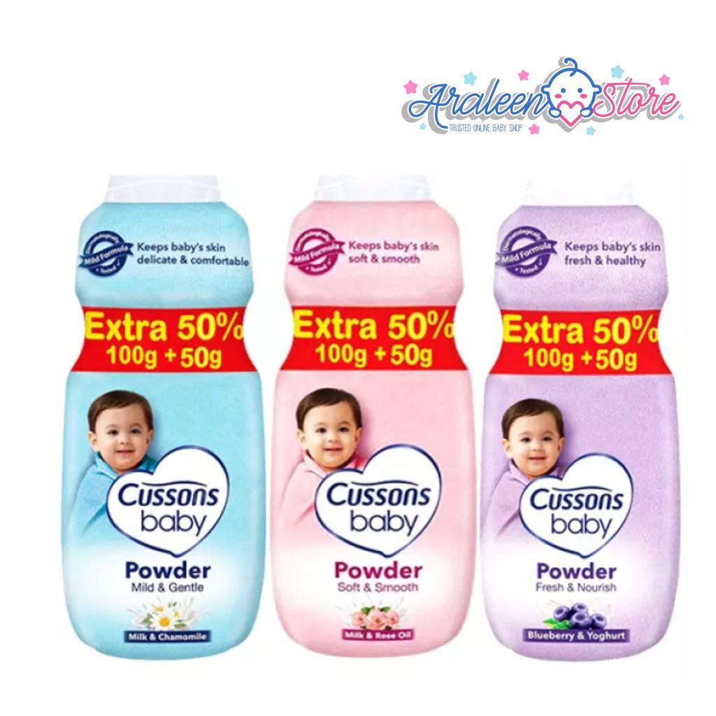 Jual Cussons Baby Powder Bedak Bayi Extra Isi 100+50 gr / 50+25 gr ...