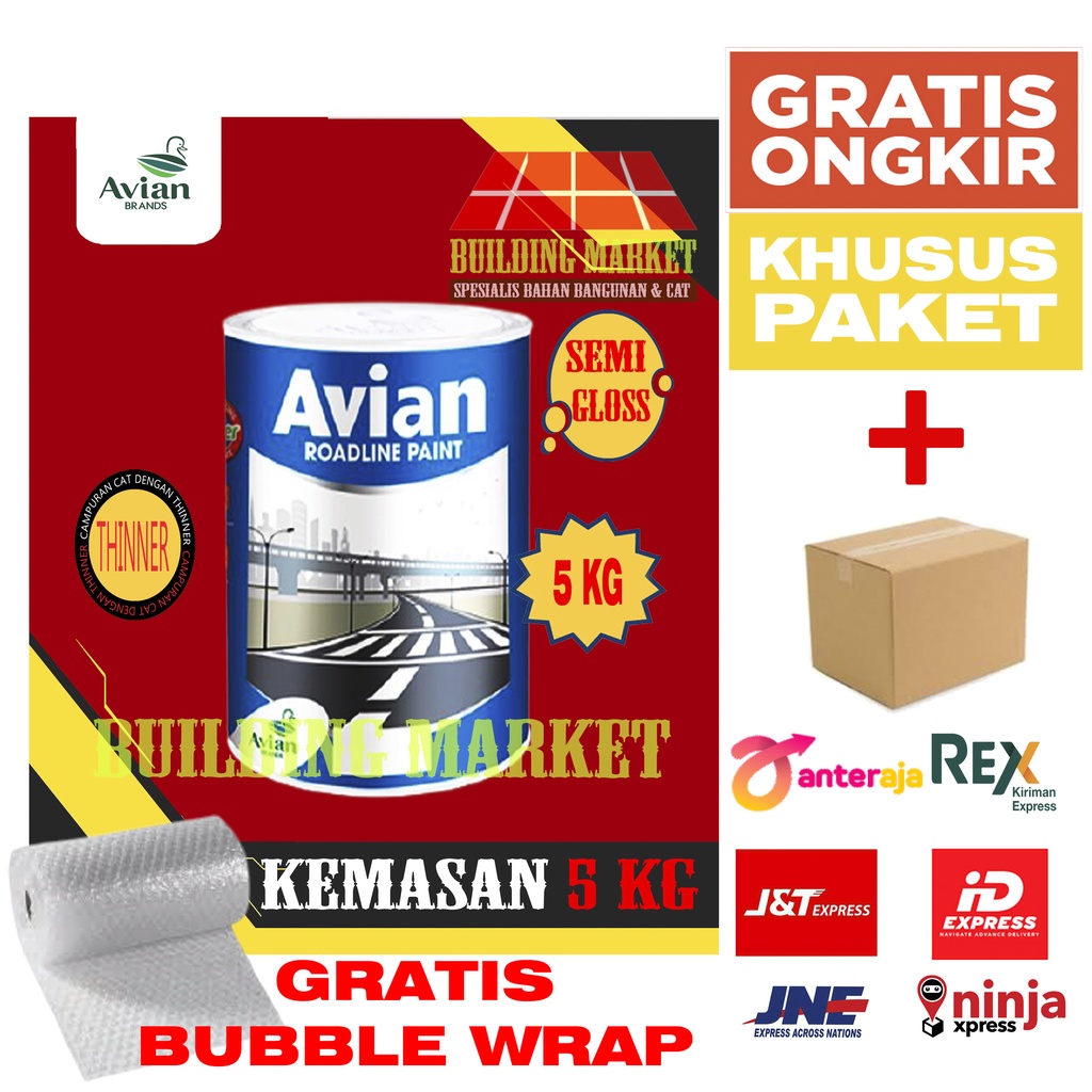 Jual CAT MARKA JALAN CAT JALAN ROADLINE PAINT AVIAN 5 KG PAKET | Shopee ...
