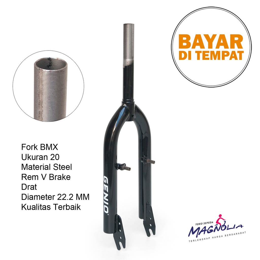 Jual Garpu Fork Sepeda BMX Ukuran 20 Genio V-Brake Drat Ulir Size ...