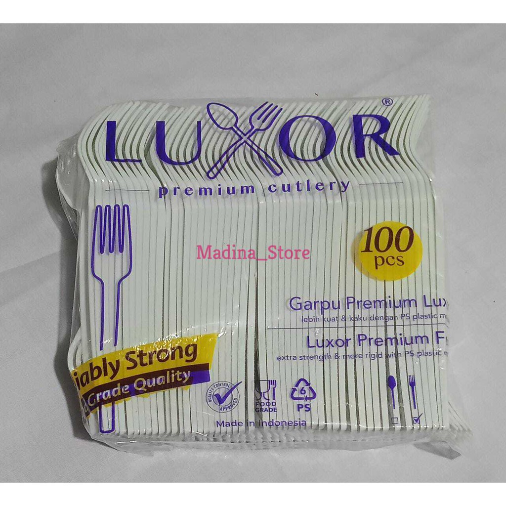 Jual TERMURAH!!! Garpu Luxor Putih 100 pcs/Garpu Makan/Garpu Plastik ...