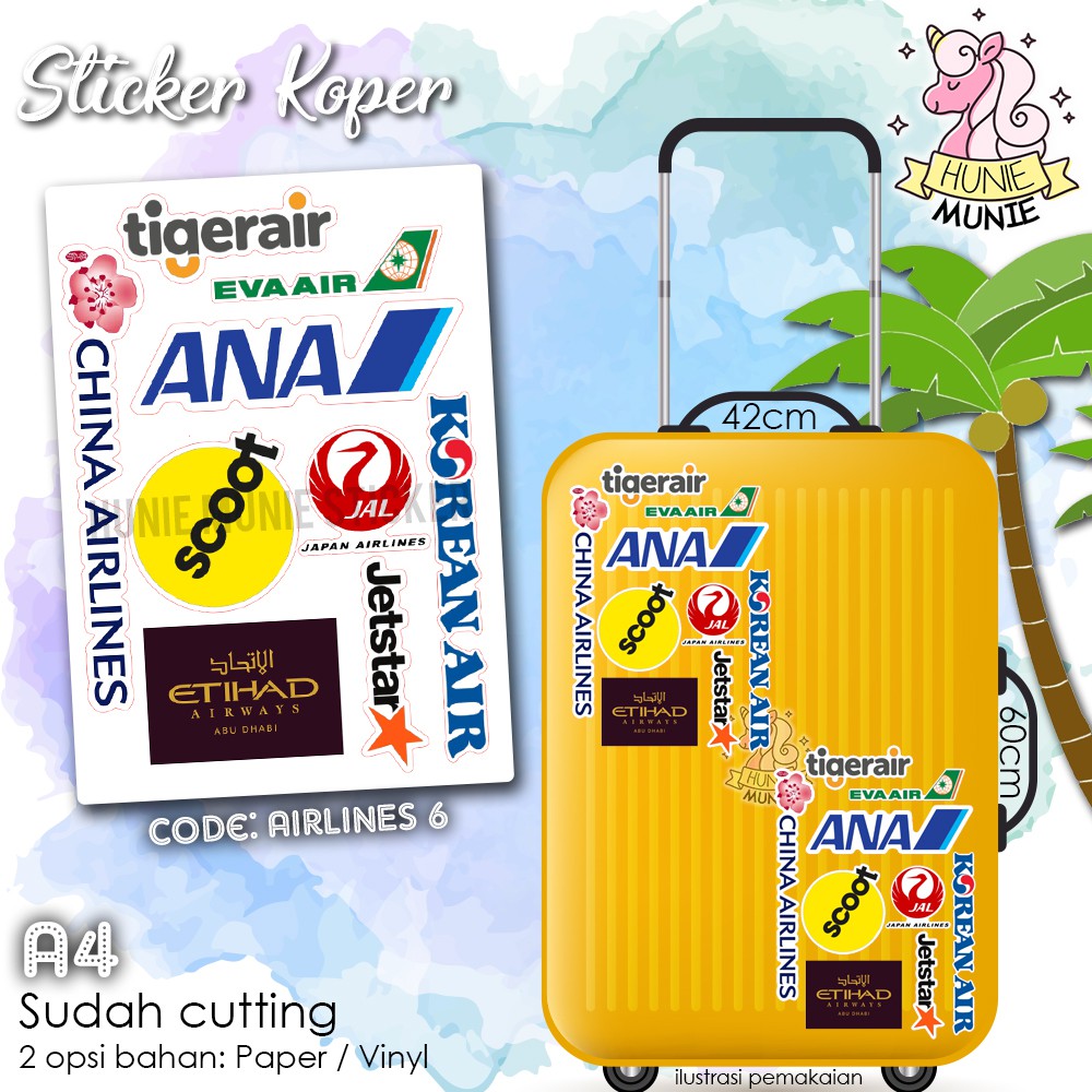 Jual Sticker Koper - Airlines #6 Stiker | Shopee Indonesia