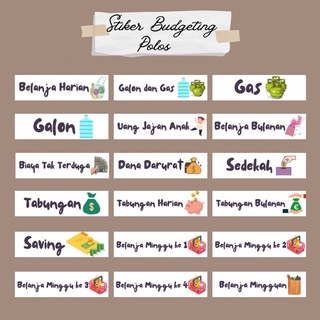 Jual Stiker Dompet Keuangan var Polos/ Stiker Budgeting var Polos PART ...