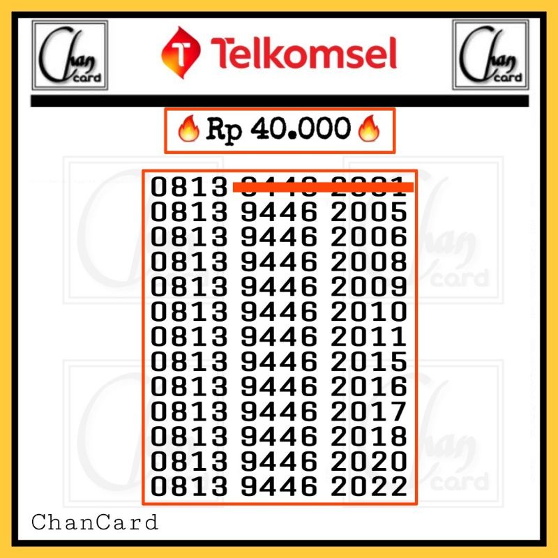 Jual Nomor Cantik Simpati Seri Tahun Murah Rapi Nomor Telkomsel Triple Kwartet Panca Hexa Nocan ...