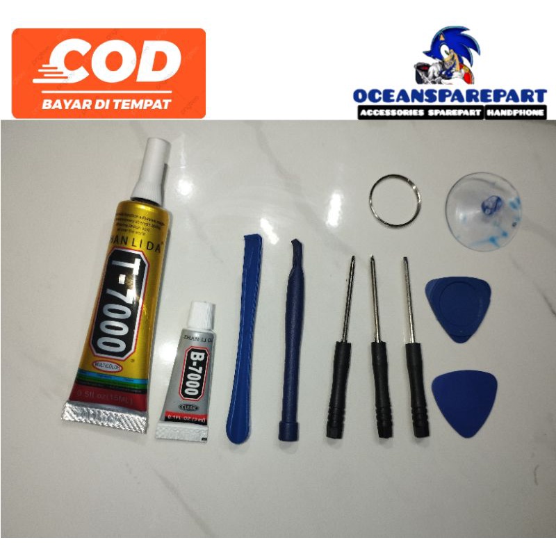 Jual Obeng Set Reparasi Android ALL Tipe 8 in 1 + Lem b7000 3 & 15 ML & T7000 HITAM 15 ML ...