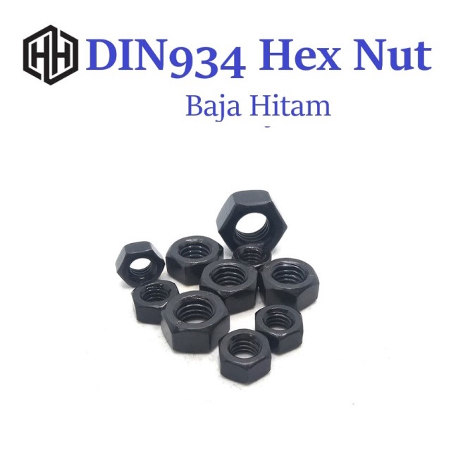 Jual Mur M8 DIN934 Hex Nut Baja Hitam MUR8BAJA | Shopee Indonesia