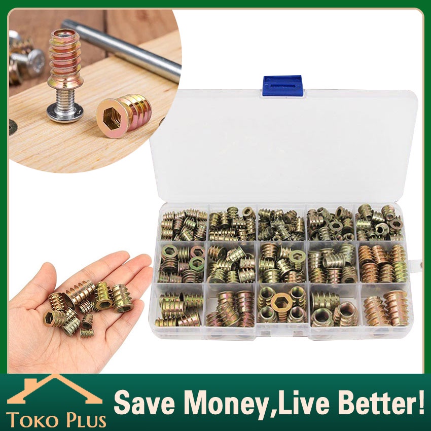 Jual 230PCS/SET Mur Nanas M6 M8 M10 M4 MUR TANAM KAYU Insert Nut/ baut knock down / Mur ...