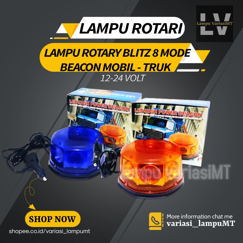 Jual Lampu Rotari Rotator Rotary Blitz Beacon Variasi Mobil Truk 8 Mode ...