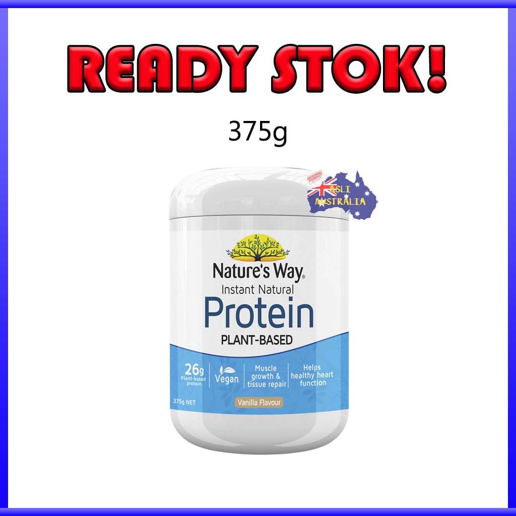 Jual natures way protein plant based vanilla flavour 375g | Shopee ...