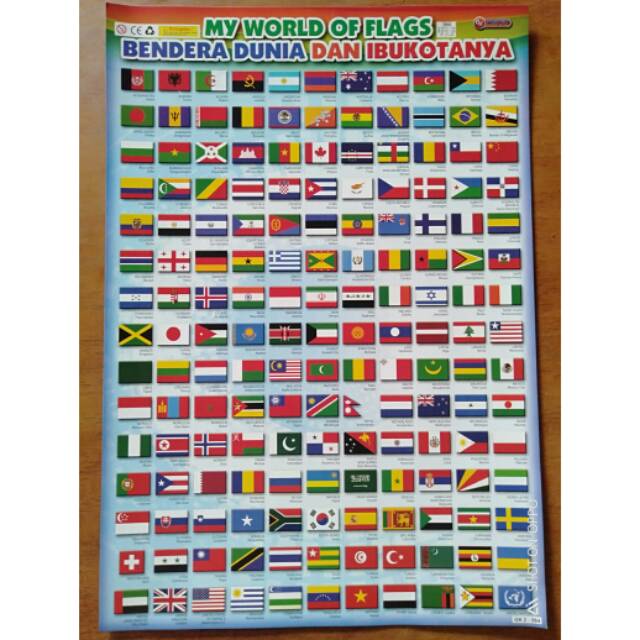 Jual POSTER BENDERA SEDUNIA DAN IBU KOTA | Shopee Indonesia