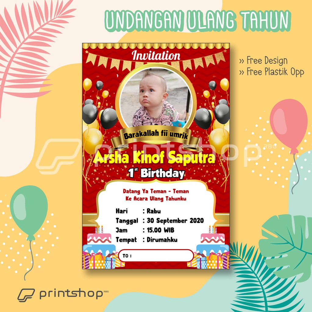 Jual Kartu Undangan Ulang Tahun / Undangan Ultah Anak / Frree Design ...