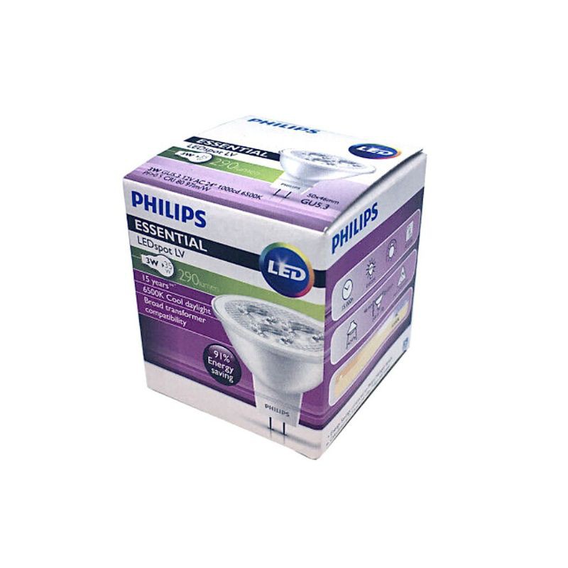 Jual Philips Essential Led Spot 3 Watt 12V MR16 | Shopee Indonesia