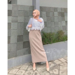 Jual Rok Span Plisket, Rok span pleated, Via Skirt Rok Midi Skirt, Rok ...