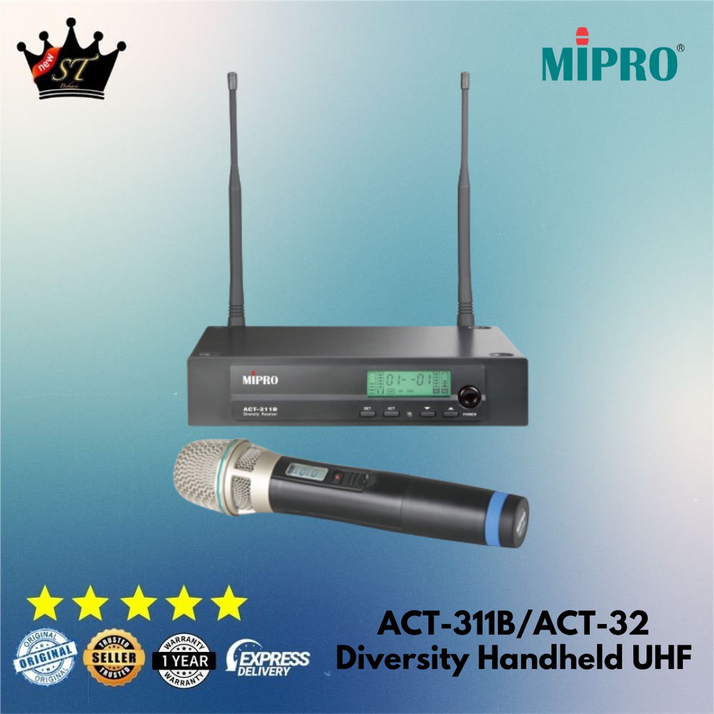 Jual MiPro ACT-311B ACT-32H Microphone Mic Wireless Handheld Diversity ...