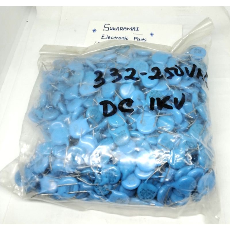 Jual Kapasitor 332 250v AC 1kv DV Capacitor ceramic | Shopee Indonesia