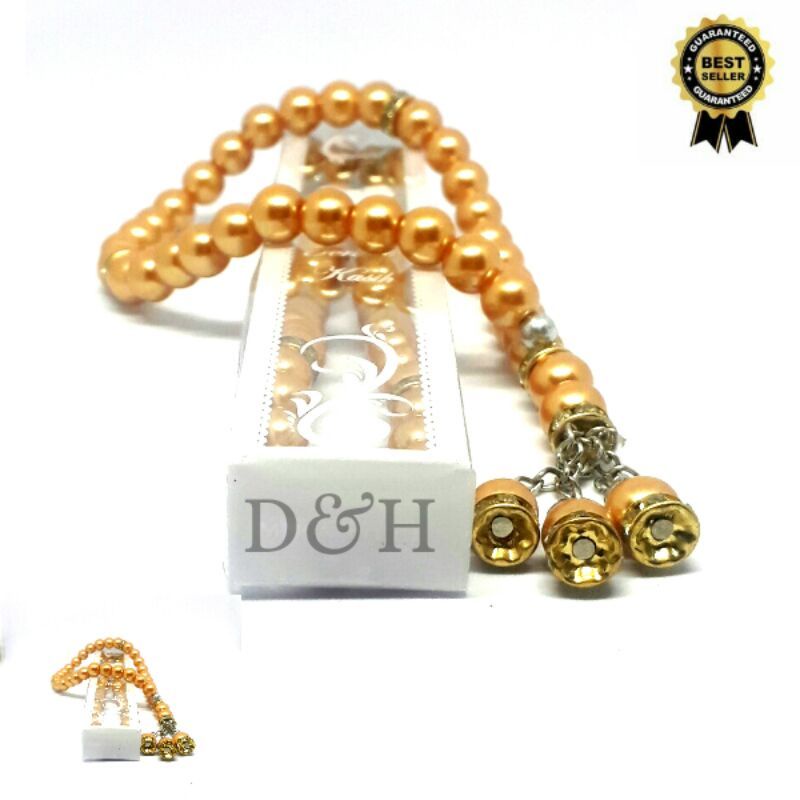 Jual Tasbih Mutiara 33 Model Pembatas Gold Ukuran Butir 8mm | Shopee ...