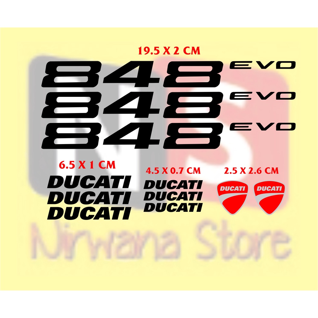 Jual Stiker DUCATI 848 evo cutting sticker decal logo ducati | Shopee ...