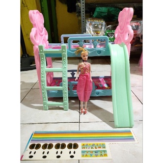 Jual Mainan Kasur Barbie Tempat Tidur Barbie Susun Sliding Bunk Bed ...