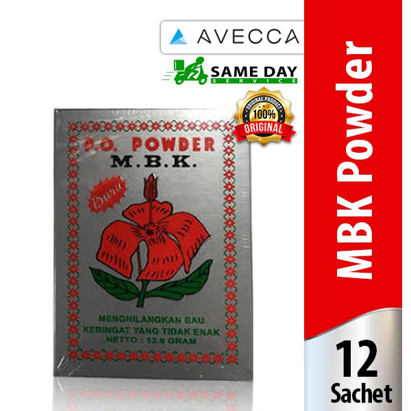 Bedak MBK Super 12 Sachet ( Box Silver ) / Deodorant / Penghilang Bau ...