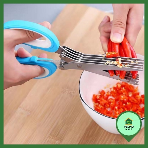 Jual Gunting 5 Lapis Daun Bawang Sayur Dapur /gunting sayuran Kitchen ...