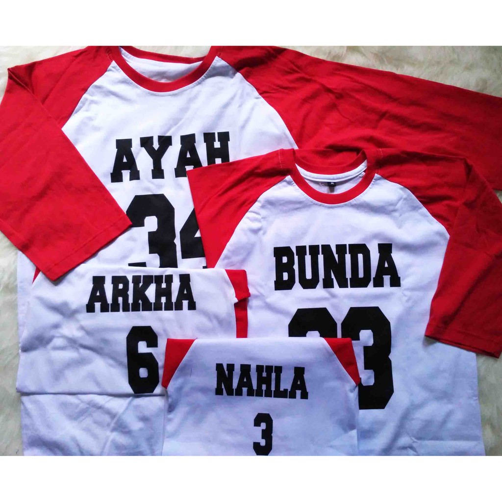 Jual KAOS RAGLAN FAMILY COUPLE / BAJU RAGLAN KAOS KELUARGA / KAOS TIM ...