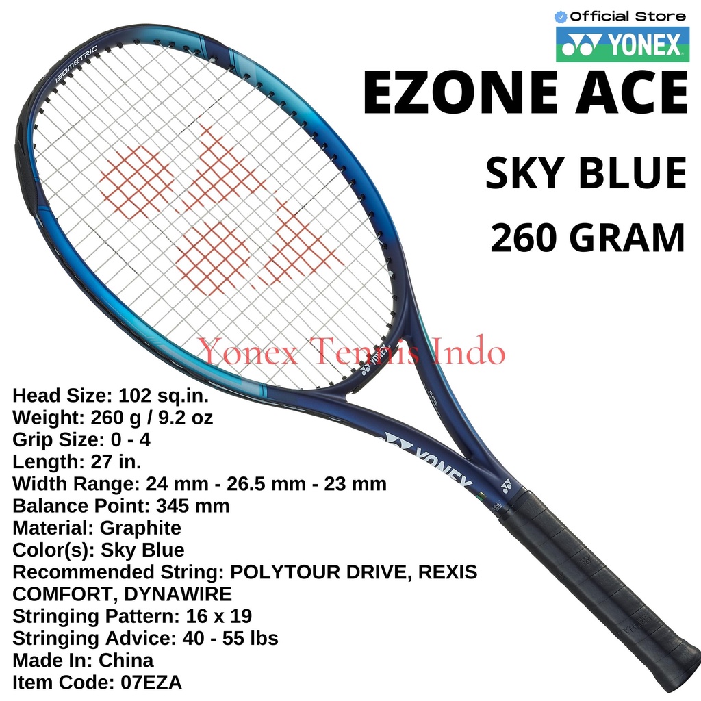 Jual Yonex EZONE ACE 102 260g Sky blue - racket tennis Indonesia|Shopee ...