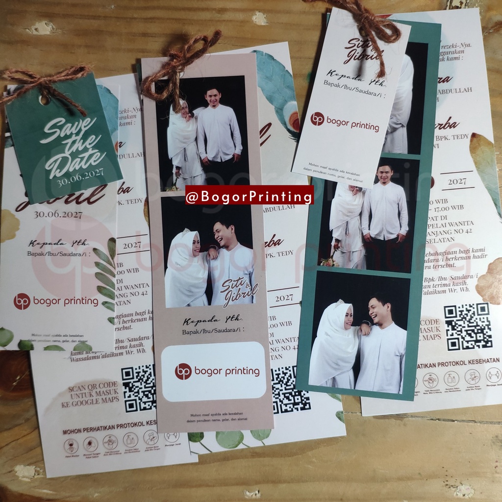 Jual Cetak Undangan Pernikahan Kekinian Hangtag Portrait / Undangan ...