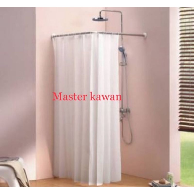 Jual Tiang Shower Curtain Stainless L /Tiang Hordeng Model L Siku ...