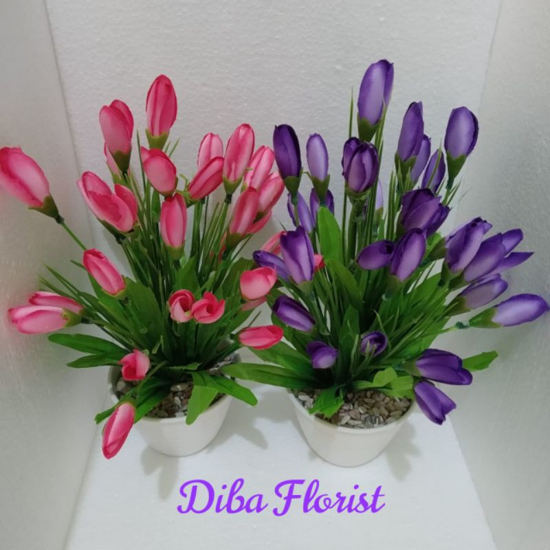 Jual Bunga Hias Meja Artificial Tulip Pajangan Dekorasi Rumah Rangkaian ...