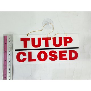 Jual KECIL plat tanda BUKA TUTUP | OPEN CLOSE toko restoran kantor sign ...