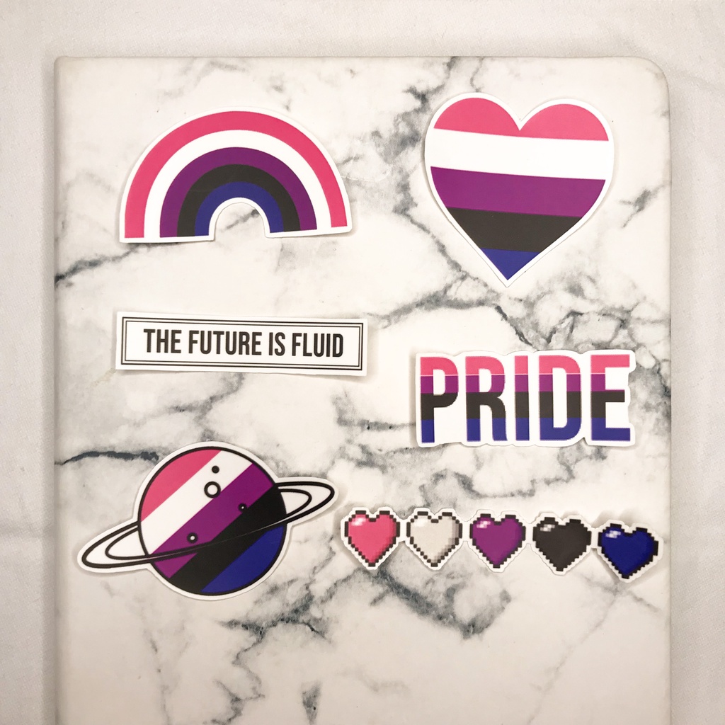 Jual Gender Aesthetic Sticker Pack - GF Fluid Notebook Laptop Premium ...