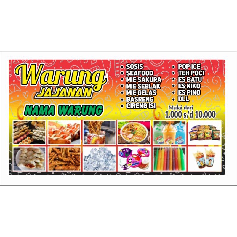 Jual Spanduk Warung Jajanan Aneka Sosis Bakar 2m x 80cm | Shopee Indonesia