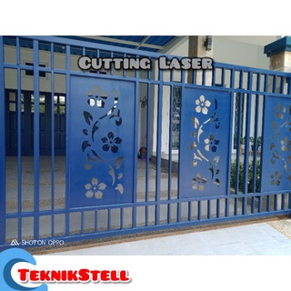 Jual PINTU PAGAR CUTTING LASER / PAGAR MOTIF BUNGA / PAGAR MODERN MOTIF ...