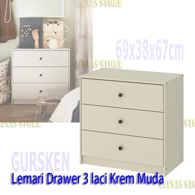 Jual Lemari Drawer Pakaian / Kabinet 3 Laci / Drawer Lemari 3 laci ...