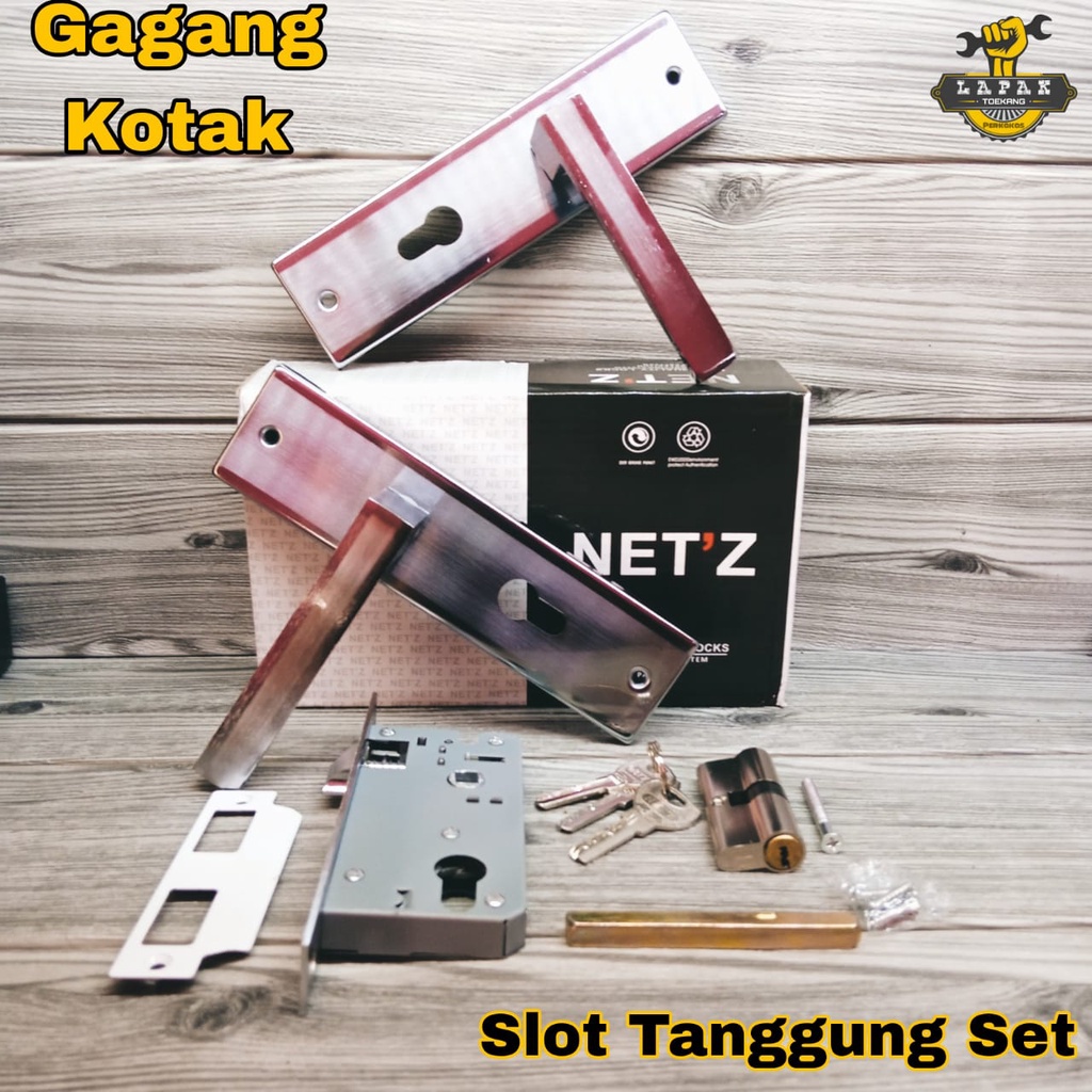 Jual Slot Kunci Handle Pintu Set Medium Tanggung gagang Kotak NETZ 20cm ...