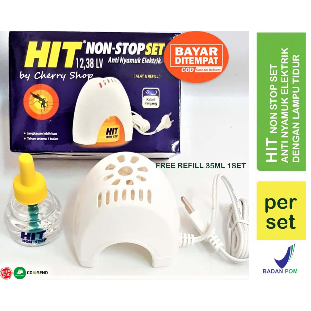 Jual [ALAT+ 1 REFILL 35ML] HIT NON STOP SET ANTI NYAMUK ELEKTRIK 1 ALAT + REFILL | Shopee Indonesia