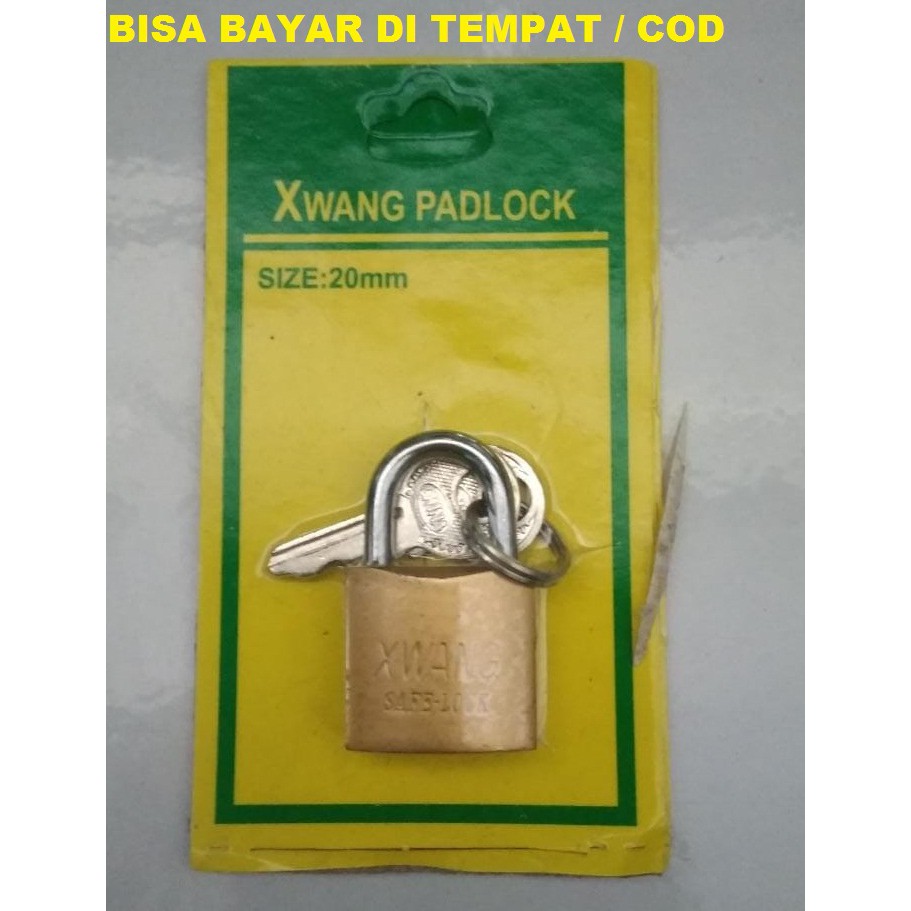 Jual GEMBOK 20 MM KUNING / PADLOCK 20 MM KUNING | Shopee Indonesia