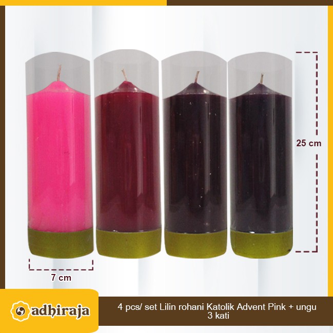 Jual Lilin Advent / Lilin Rohani Ibadah Natal 3 Ungu + 1 Pink 3 Kati ...