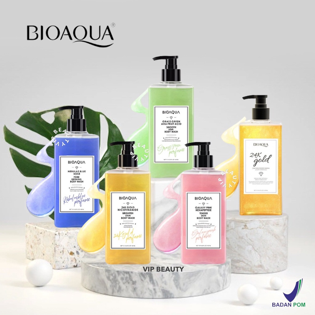 Jual BIOAQUA Body Wash 400ml - Smooth Skin | Pore Refining | Tender Skin | Brighten Skin | 24k ...