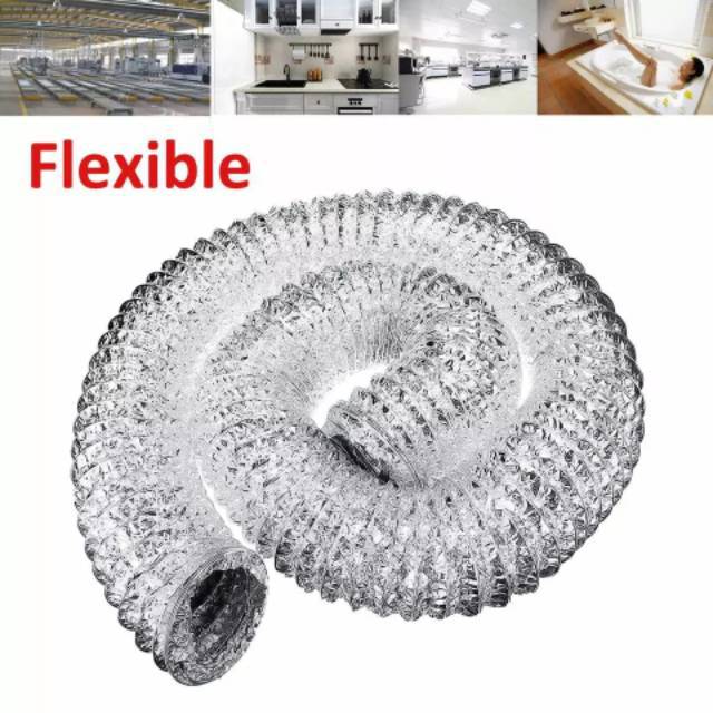 Aluminium selang flexible duct ducting exhaust fan diameter 4" (10cm ...