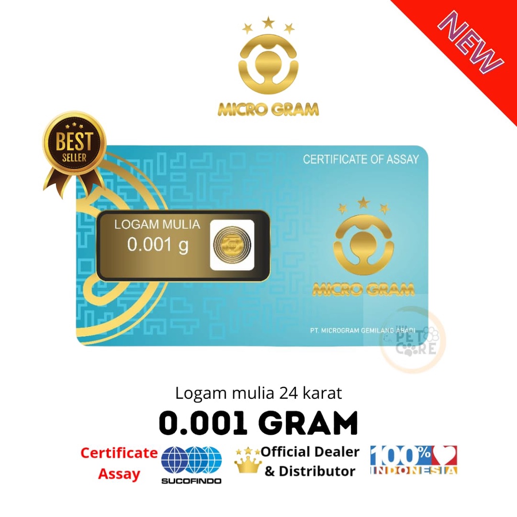 Jual MICROGRAM Emas Mini Logam Mulia 0 001 Gram Shopee Indonesia