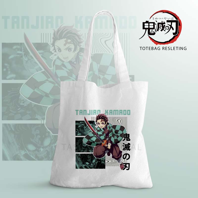 Jual Tas Totebag Kanvas Anime Demon Slayer Tas Bahu kekinian /Totebag ...