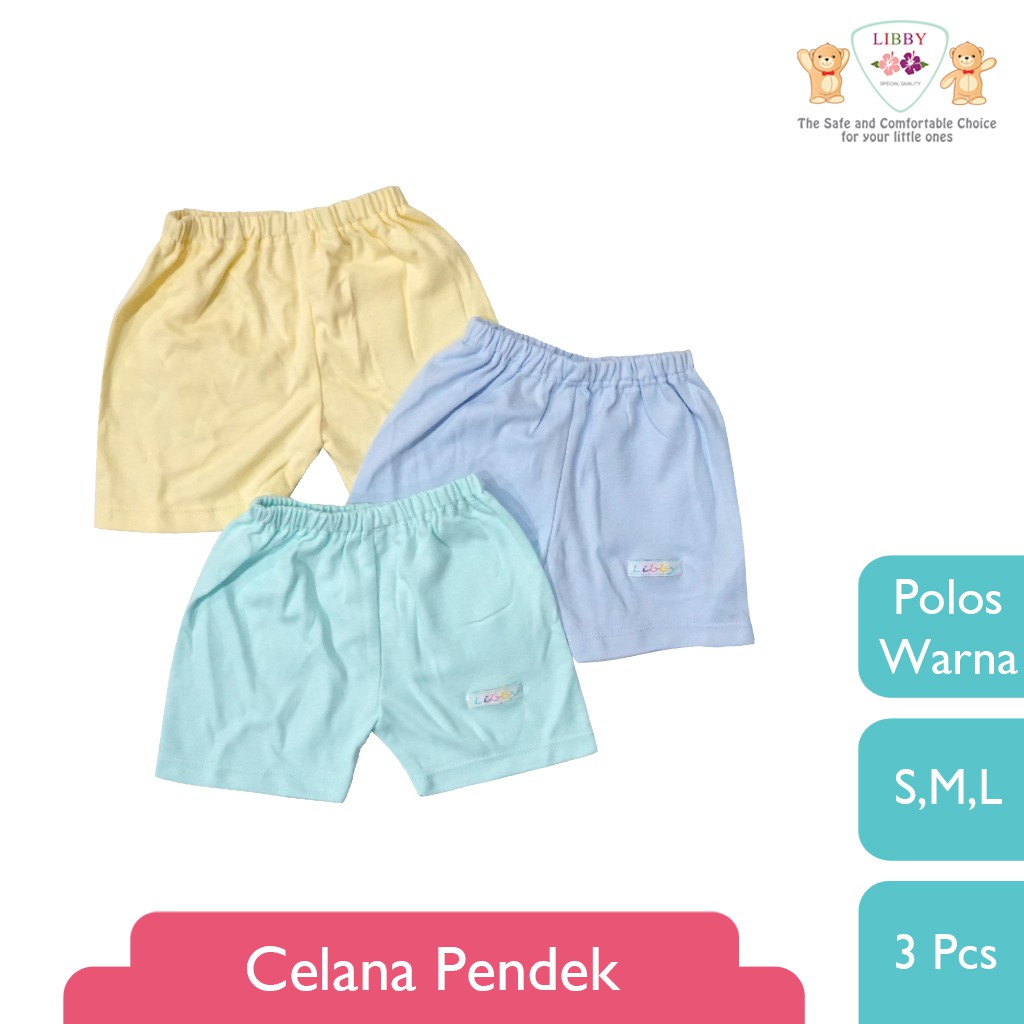 Jual LIBBY Celana Pendek Anak Kecil Polos Warna SML ( 3pcs/set ... Jual LIBBY Celana Pendek Anak Kecil Polos Warna SML ( 3pcs/set ...
